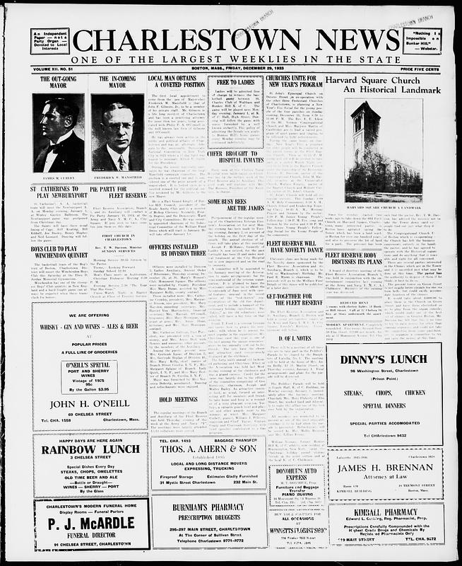 The Charlestown News. December 29, 1933 - Digital Commonwealth