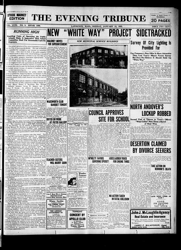 The Evening Tribune. January 12, 1925 - Digital Commonwealth