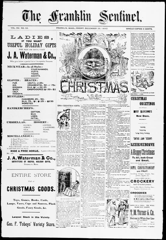 The Franklin Sentinel. December 23, 1892 - Digital Commonwealth