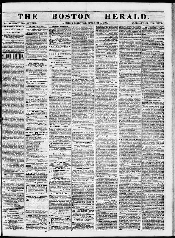 The Boston Herald. October 04, 1858 - Digital Commonwealth