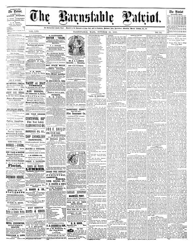 Barnstable Patriot. October 13, 1885 - Digital Commonwealth