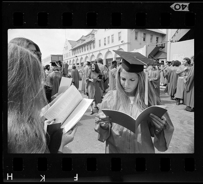 Boston University graduation at BU field, Charles River, Boston ...