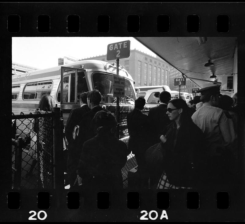Trailways bus terminal in Park Square, Boston - Digital Commonwealth