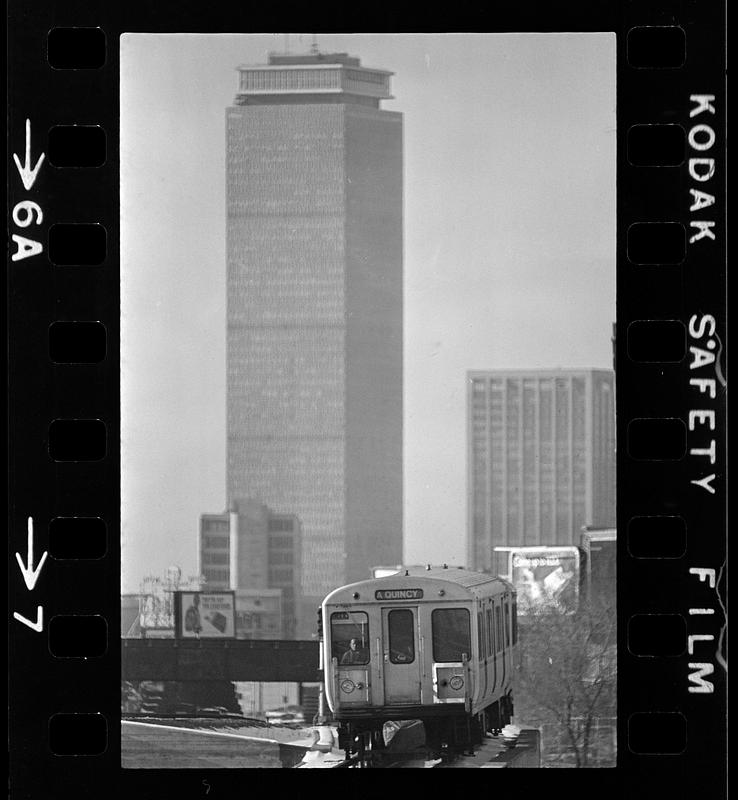 Red Line T train and Prudential Tower from Dorchester - Digital ...