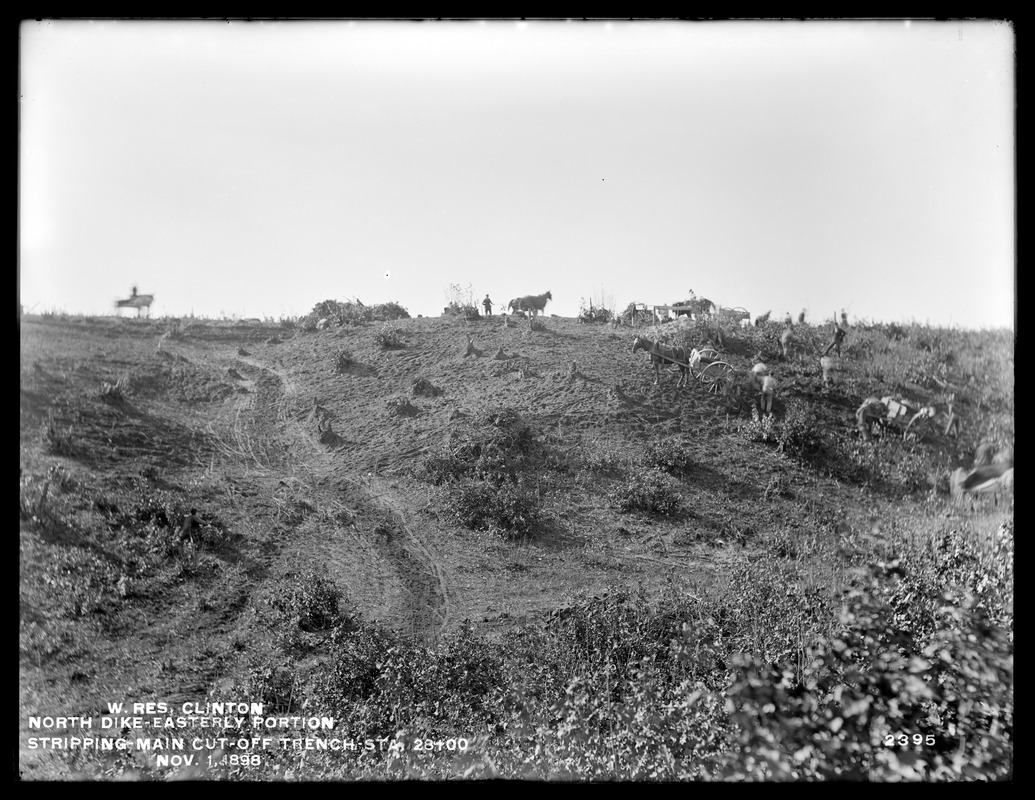 Wachusett Reservoir, North Dike, easterly portion, stripping from site ...