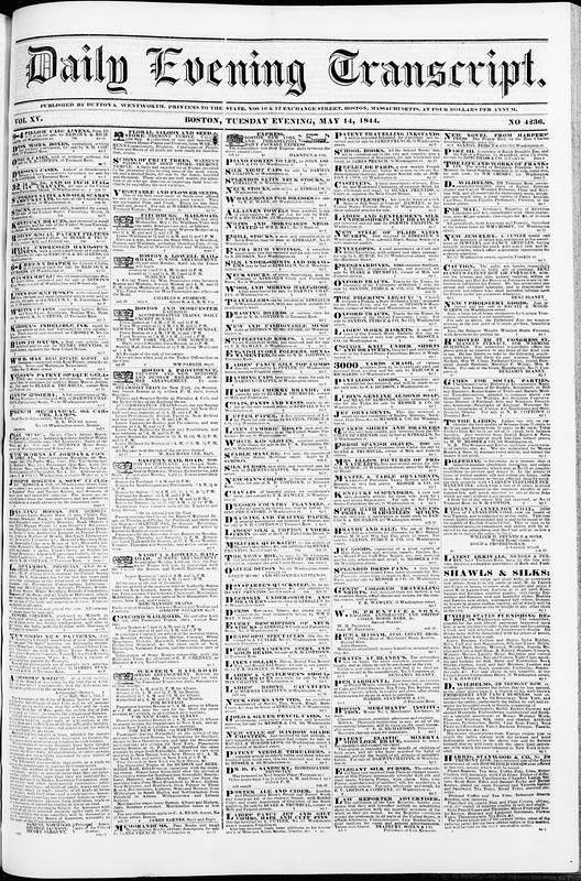 Daily Evening Transcript. May 14, 1844 - Digital Commonwealth