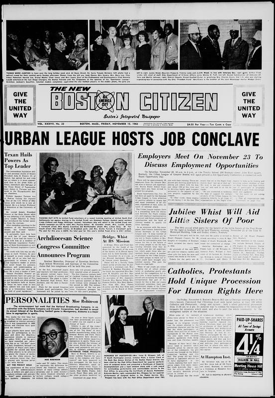 Roxbury Citizen and South End Citizen. November 15, 1963 - Digital ...