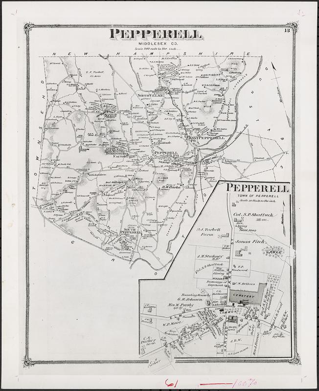Copy of 1875 Pepperell map, Middlesex County Atlas - Digital Commonwealth