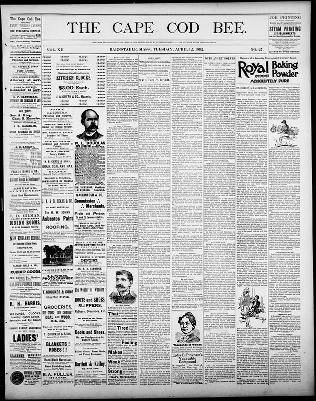 The Cape Cod Bee. April 12, 1892 - Digital Commonwealth