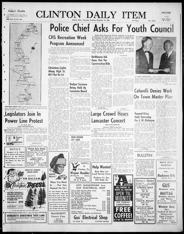 Clinton Daily Item. December 15, 1966 - Digital Commonwealth