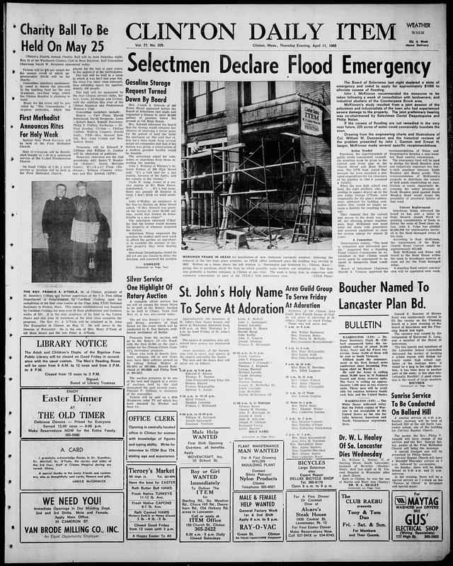Clinton Daily Item. April 11, 1968 - Digital Commonwealth