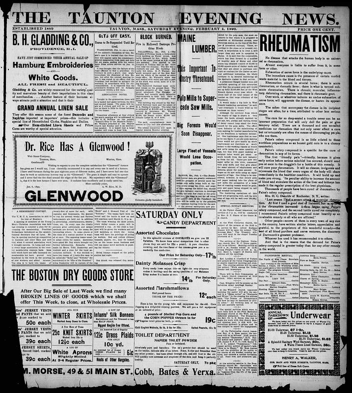 The Taunton Evening News. February 04, 1899 - Digital Commonwealth