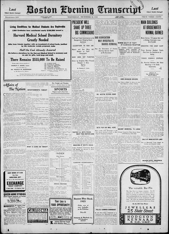 Boston Evening Transcript. December 10, 1924 - Digital Commonwealth