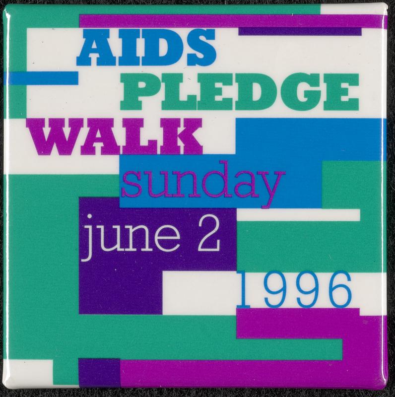 AIDS Pledge Walk button - Digital Commonwealth