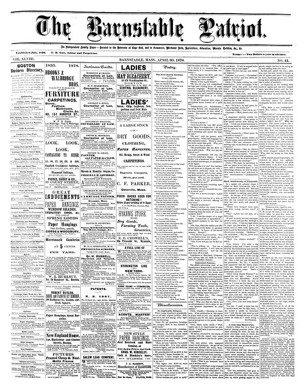 Barnstable Patriot. April 30, 1878 - Digital Commonwealth
