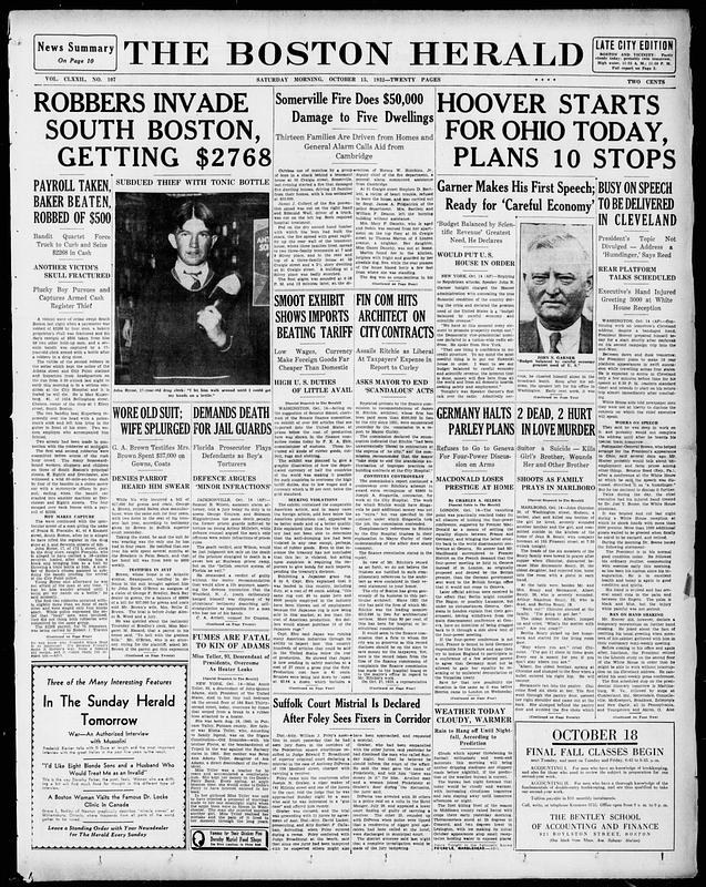 Boston Herald. October 15, 1932 - Digital Commonwealth