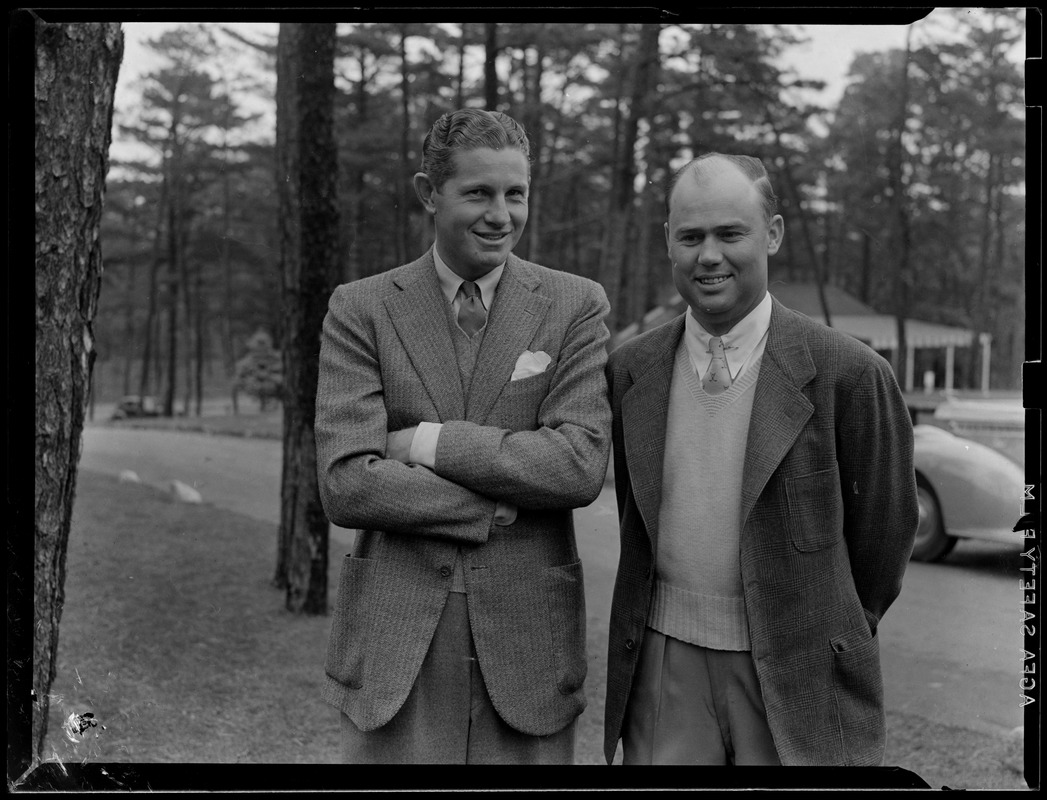 Gene Anderson with Horton Smith, winner of Mass. State Open Golf ...