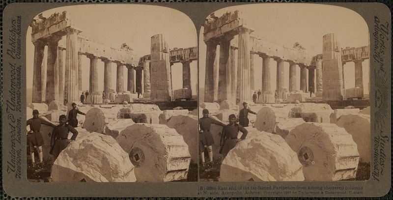 East end of the far-famed Parthenon from among shattered columns at N ...
