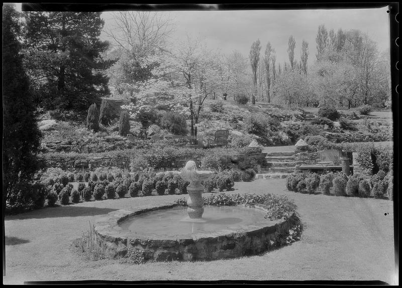 Garden of Mrs. Thos. Newhall, across pool towards rock garden - Digital ...