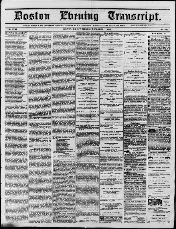 Boston Evening Transcript. December 07, 1860 - Digital Commonwealth