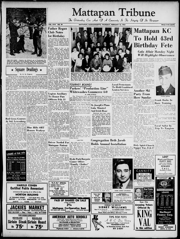 Mattapan Tribune. February 12, 1953 - Digital Commonwealth