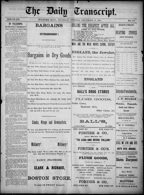 The Daily Transcript. December 10, 1885 - Digital Commonwealth