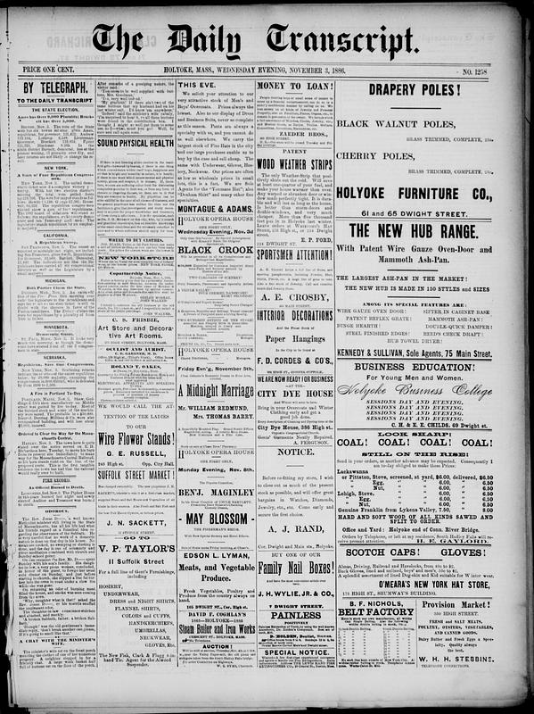 The Daily Transcript. November 03, 1886 - Digital Commonwealth