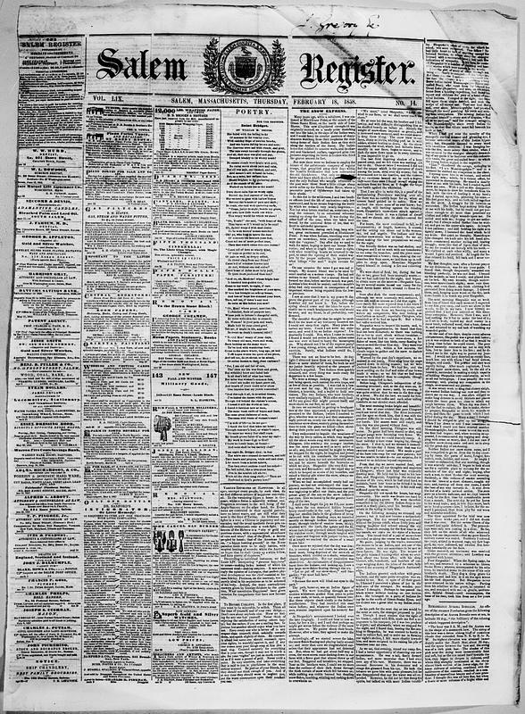 Salem Register. February 18, 1858 - Digital Commonwealth
