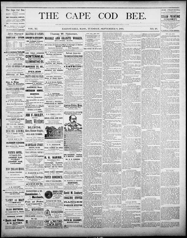 The Cape Cod Bee. September 08, 1891 - Digital Commonwealth