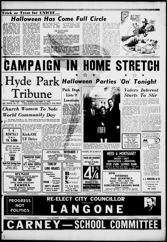 Hyde Park Tribune. October 31, 1963 - Digital Commonwealth