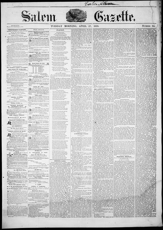 The Salem Gazette. April 27, 1858 - Digital Commonwealth