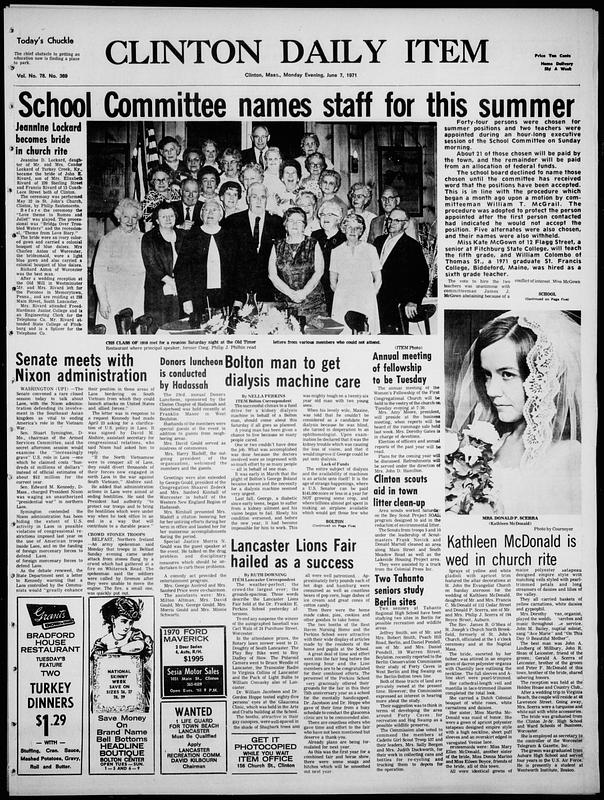 Clinton Daily Item. June 07, 1971 - Digital Commonwealth
