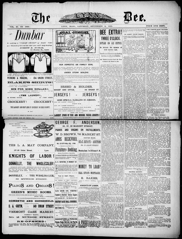 The Lynn Bee. September 05, 1885 - Digital Commonwealth