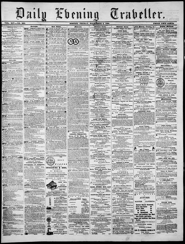 Daily Evening Traveller. December 03, 1858 - Digital Commonwealth