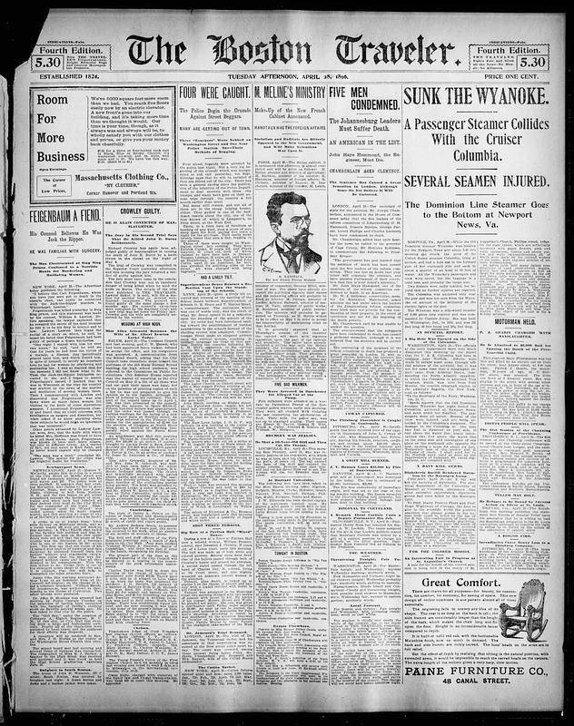 The Boston Traveler. April 28, 1896 - Digital Commonwealth