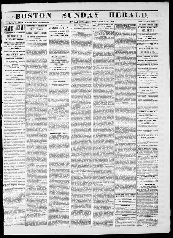 The Boston Herald. December 29, 1861 - Digital Commonwealth