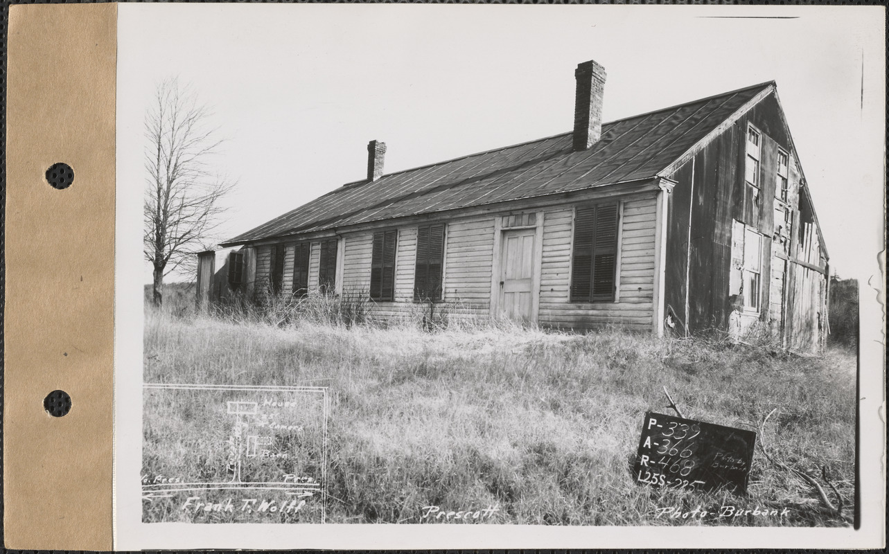 Frank F. Wolff, house and barn, Prescott, Mass., Jan. 12, 1928 ...