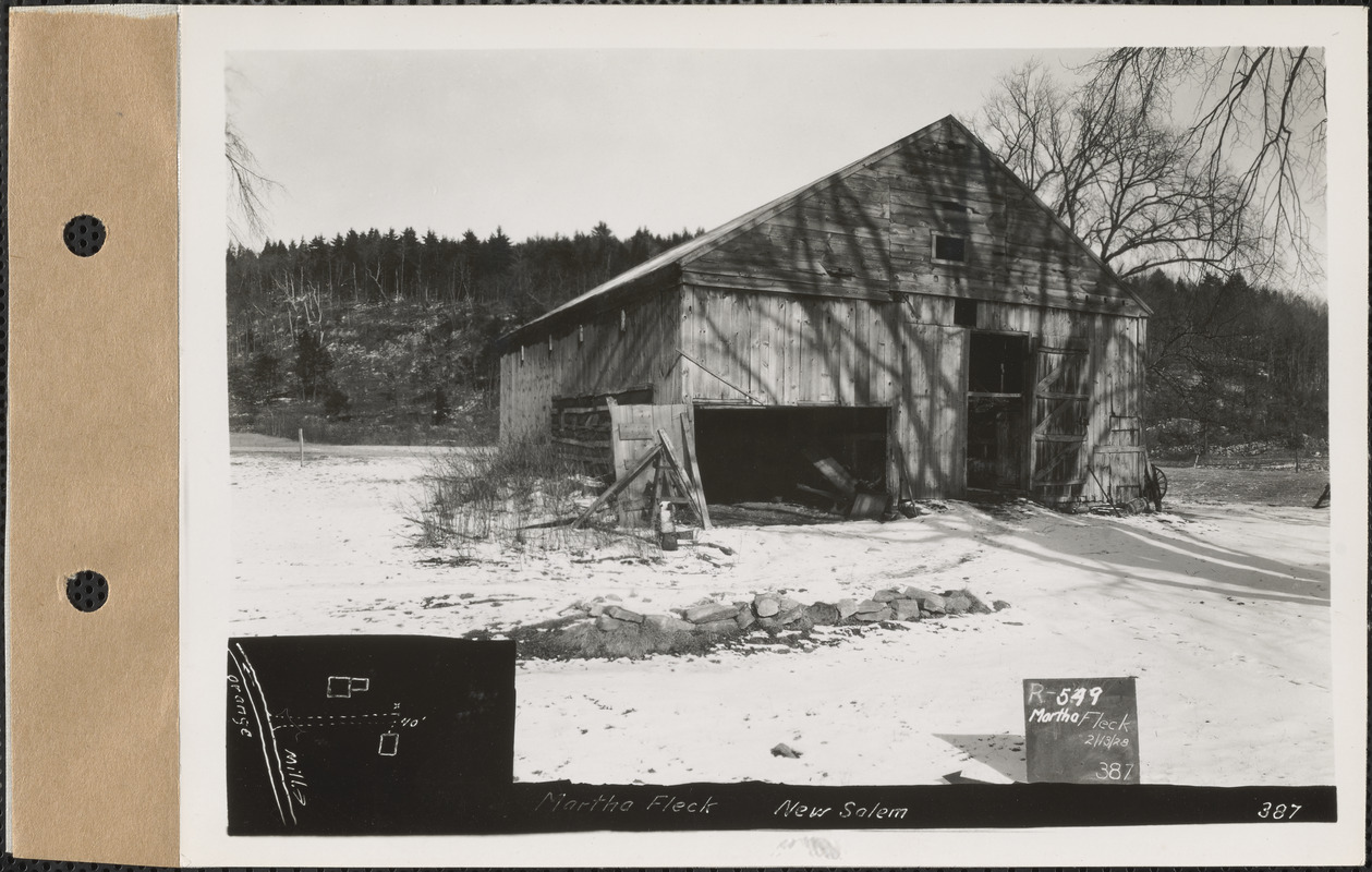 Martha Fleck, barn, New Salem, Mass., Feb. 13, 1928 - Digital Commonwealth