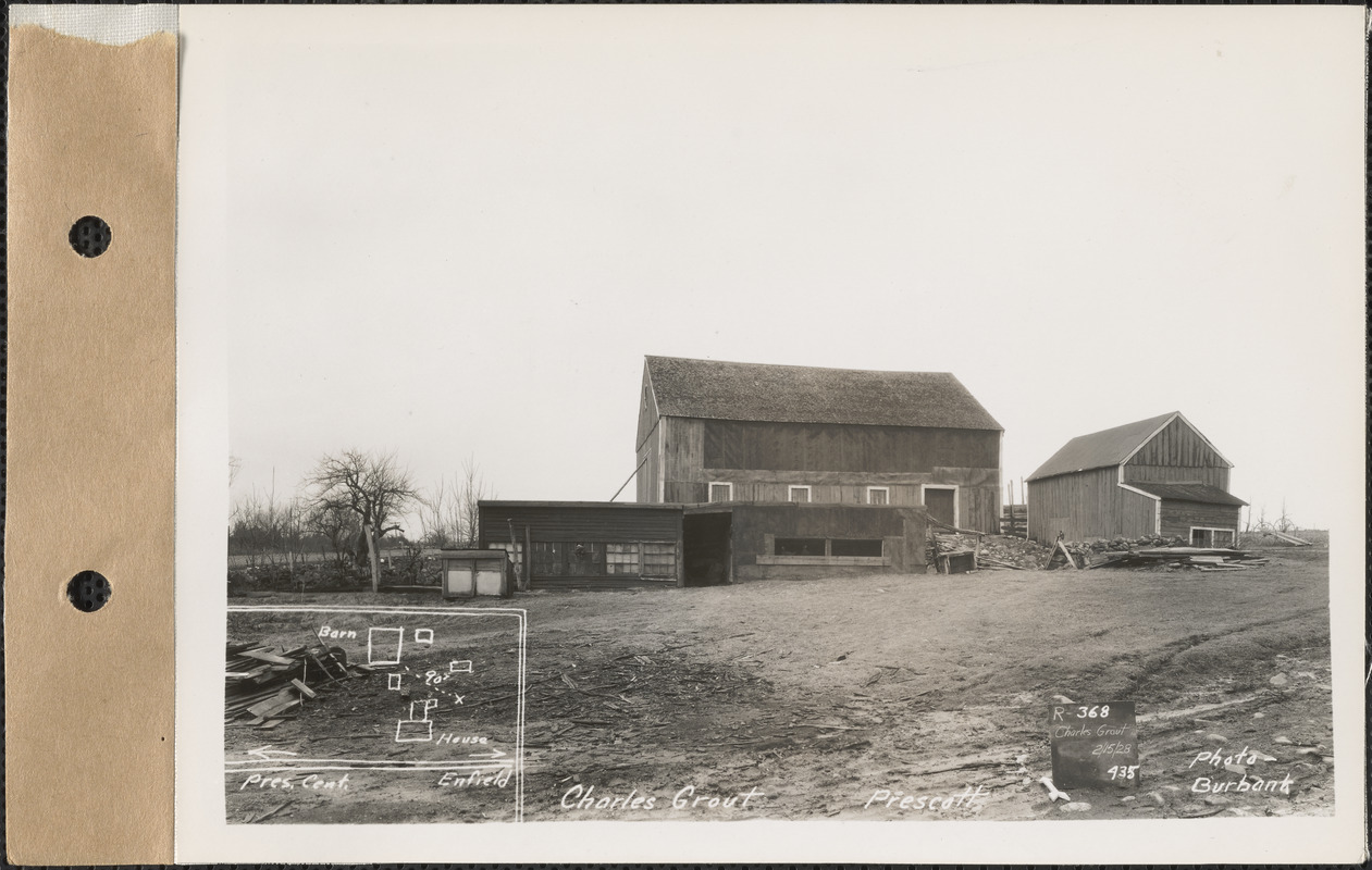 Charles Grout, barn, sheds, etc., Prescott, Mass., Feb. 15, 1928 ...