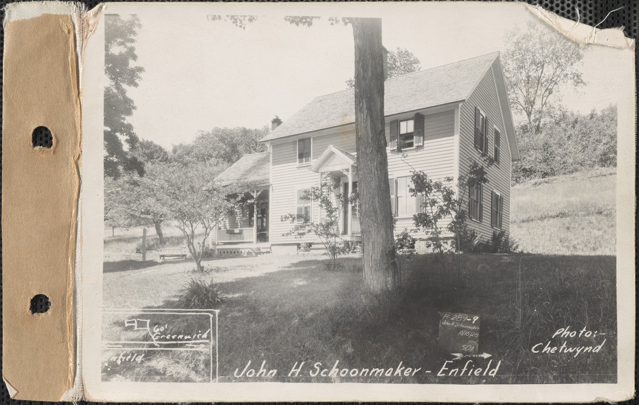 John H. Schoonmaker, house, Enfield, Mass., June 16, 1928 - Digital ...