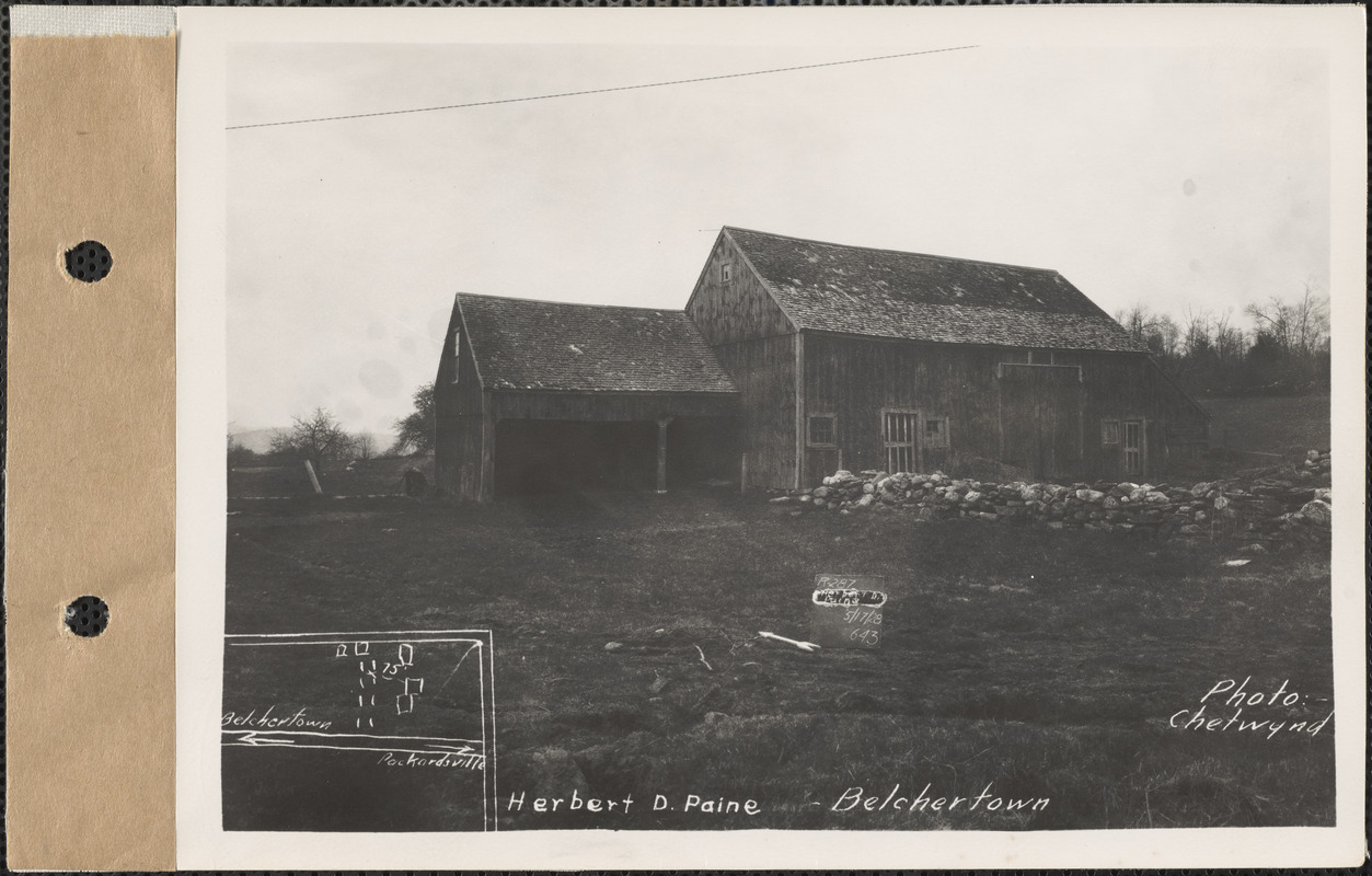 Herbert D. Paine, barn, Belchertown, Mass., May 17, 1928 - Digital Commonwealth