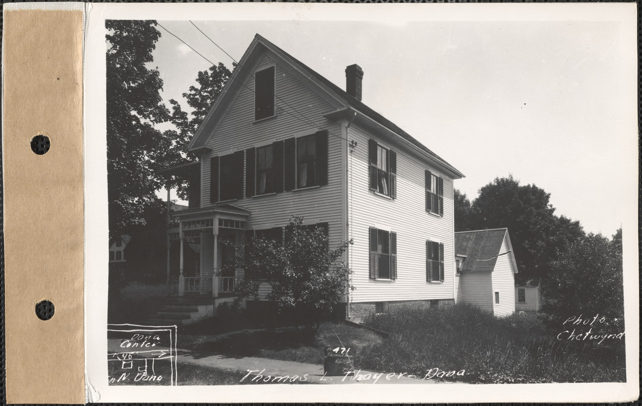 Thomas L. Thayer, house, shed, Dana, Mass., June 28, 1928 - Digital ...