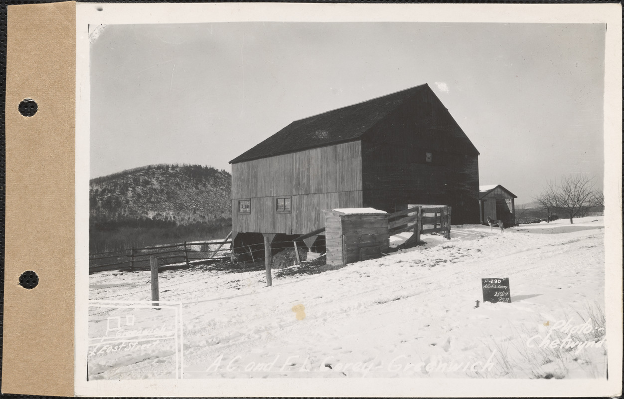 Alton C. and Florence L. Corey, barn, Greenwich, Mass., Feb. 5, 1929 ...