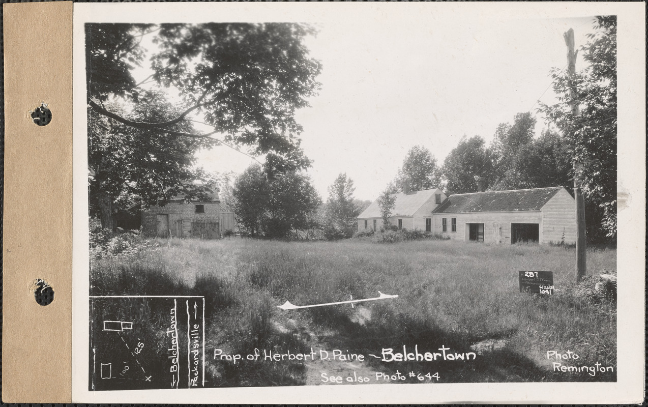 Herbert D. Paine, house, barn, etc., Belchertown, Mass., June 26, 1929 : Parcel no. 286-5 ...