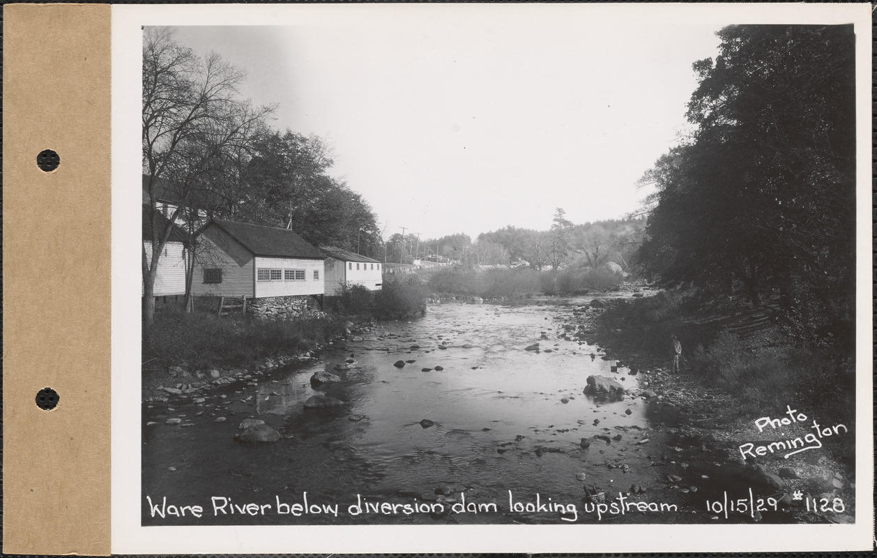 Ware River below diversion dam, looking upstream, Ware River, Mass. Oct ...