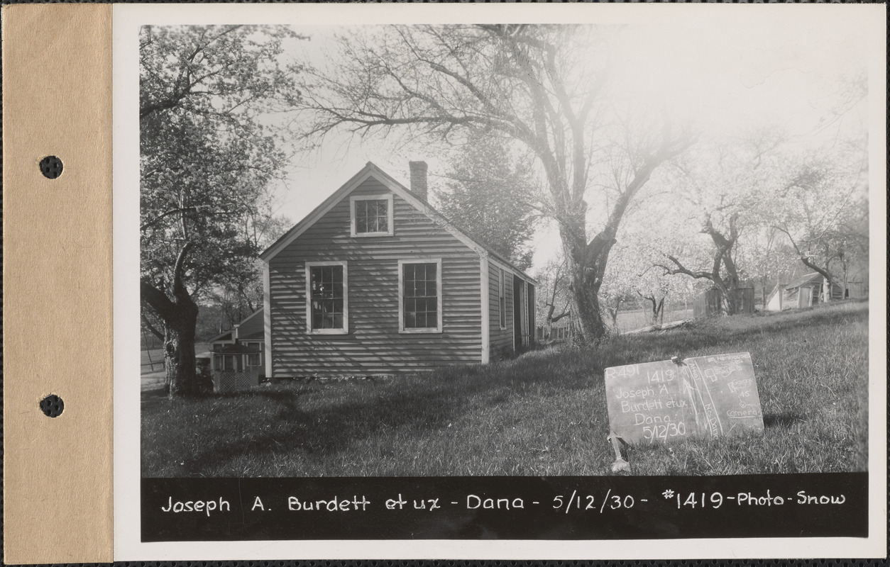 Joseph A. Burdett and wife, garage, etc., Dana, Mass., May 12, 1930 ...