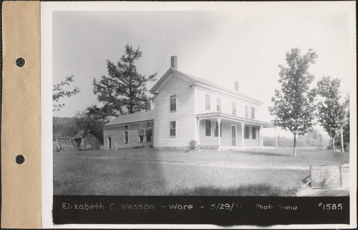 Elizabeth C. Wesson, house, Ware, Mass., May 29, 1931 : Parcel no. 189 ...