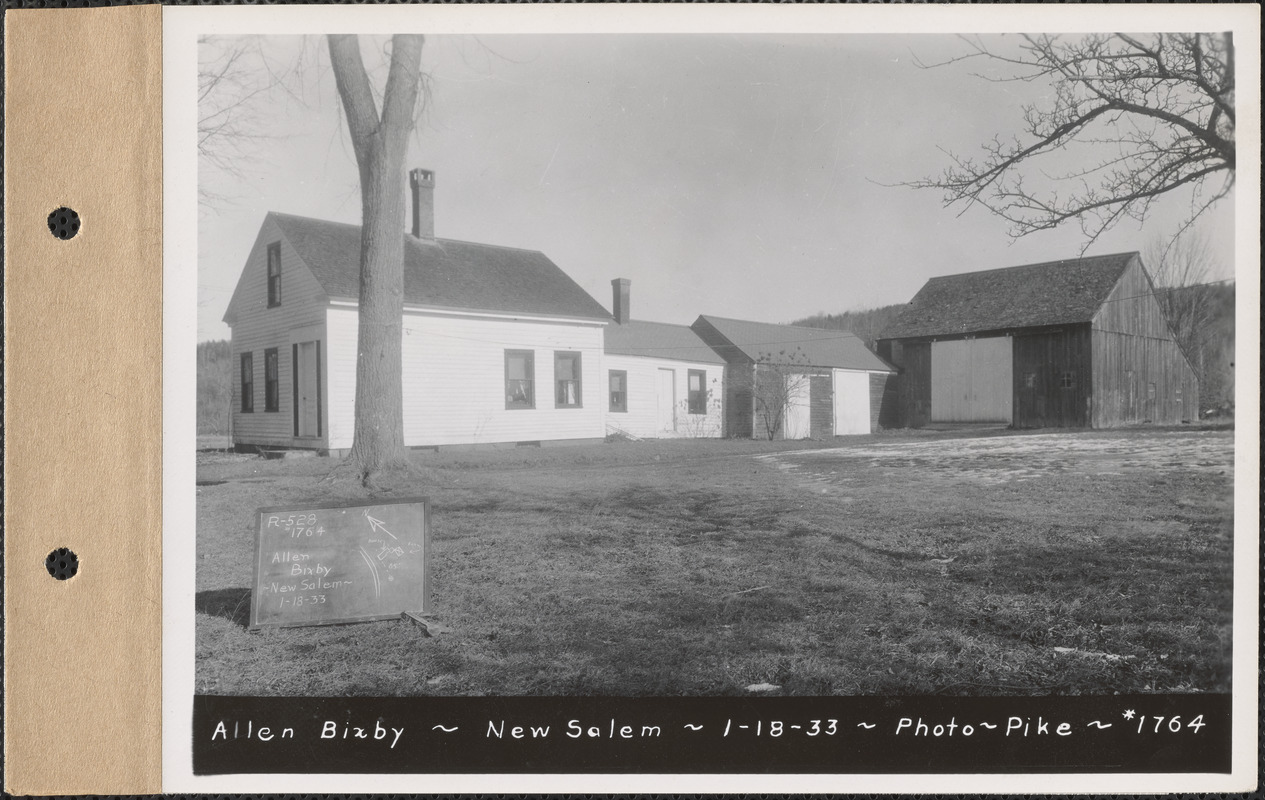 Allen Bixby, house and barn, New Salem, Mass., Jan. 18, 1933 : Parcel ...