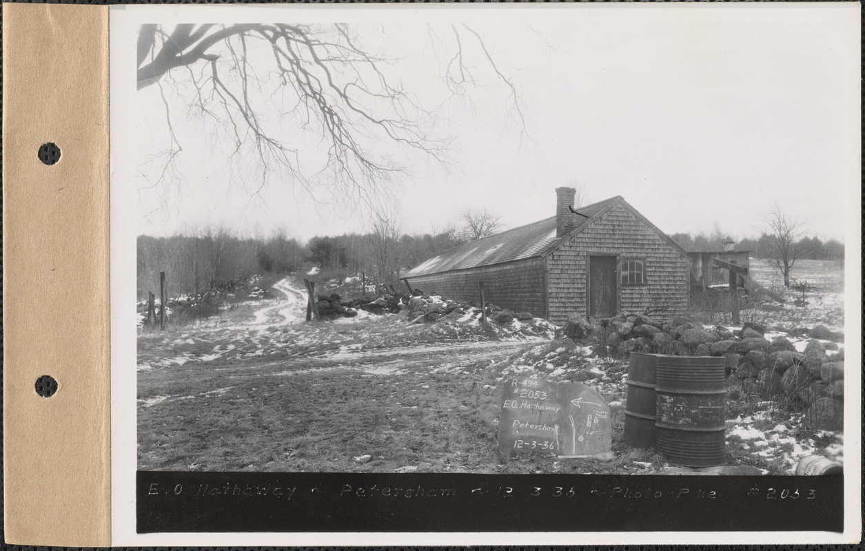 E. O. Hathaway, chicken house, Petersham, Mass., Dec. 3, 1936 : Parcel ...