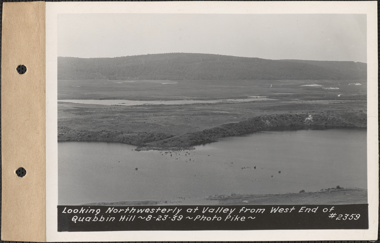 Looking northwesterly at valley from west end of Quabbin Hill, Quabbin ...